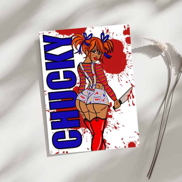 Wanna Play, Lady Chucky Fine Art Print- By Doobie Duo